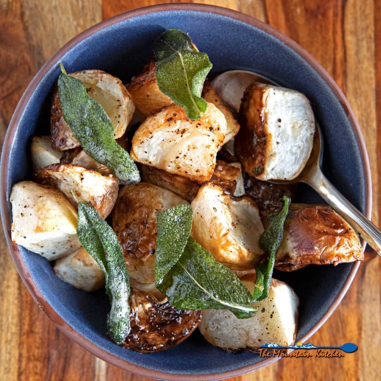 Roasted Turnips With Garlic Sage Brown Butter - The Mountain Kitchen